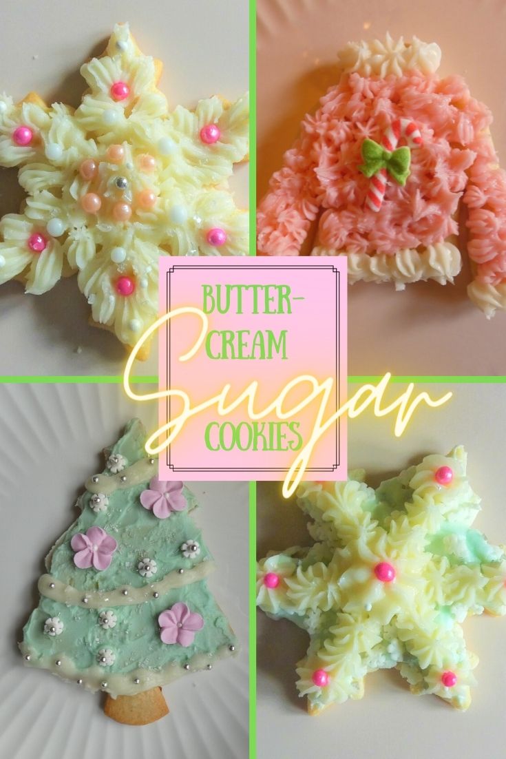 Buttercream Christmas Sugar Cookies | Little Tudor on the Prairie